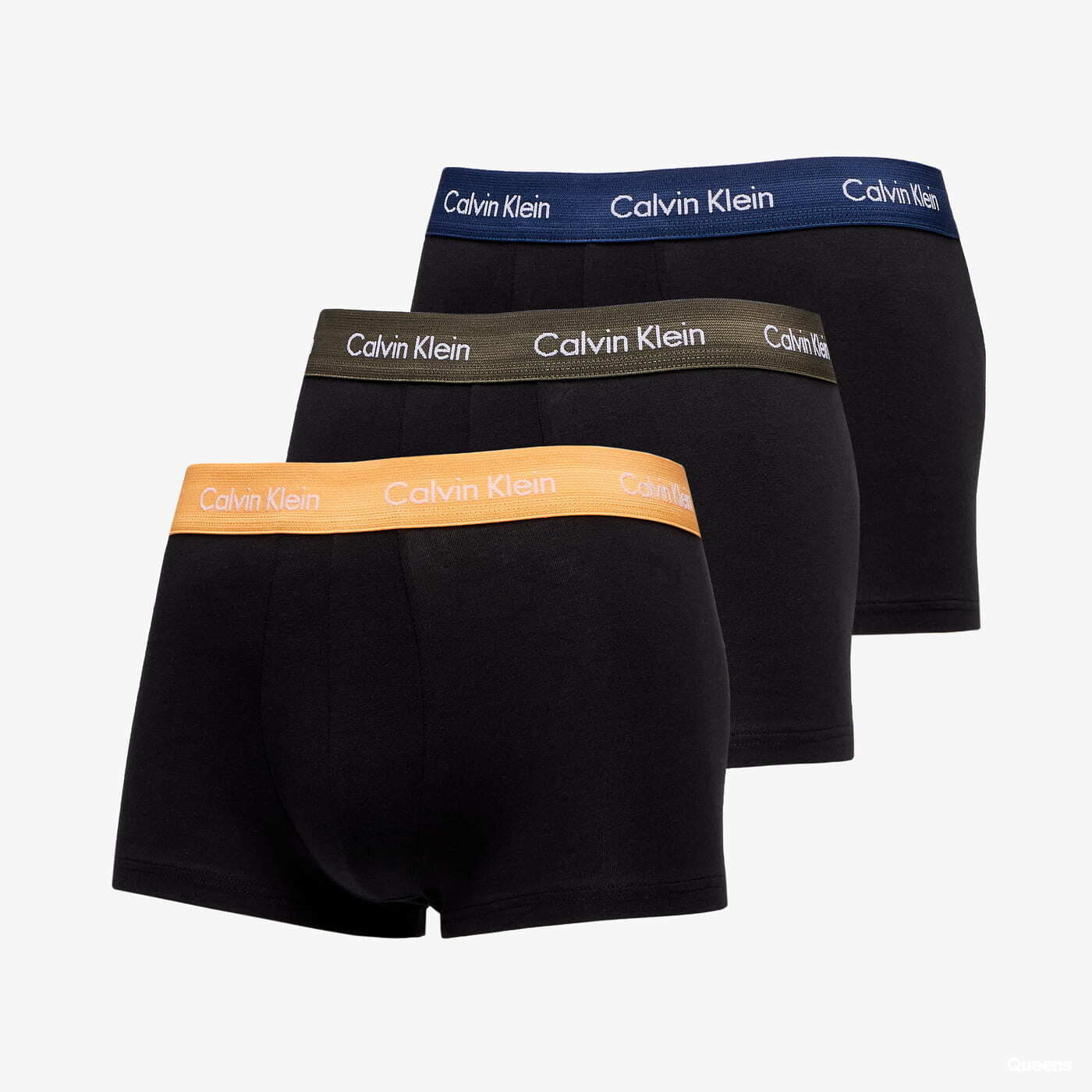 Boxerky Calvin Klein Cotton Stretch Low Rise Trunk 3-Pack Orange/ Blue Shadow/ Green | Queens 💚