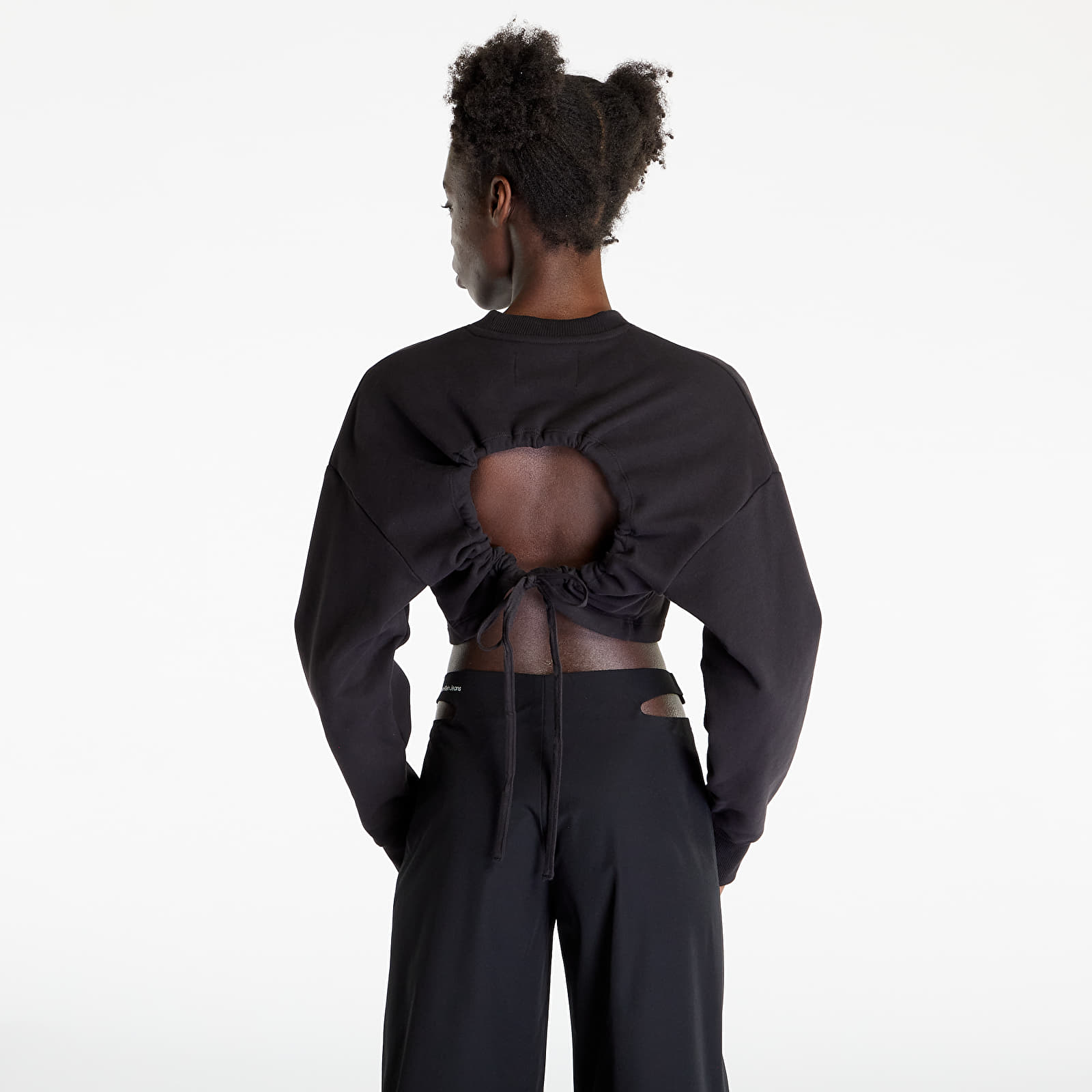 Mikiny CALVIN KLEIN JEANS Open Back Crew Neck Black | Queens 💚