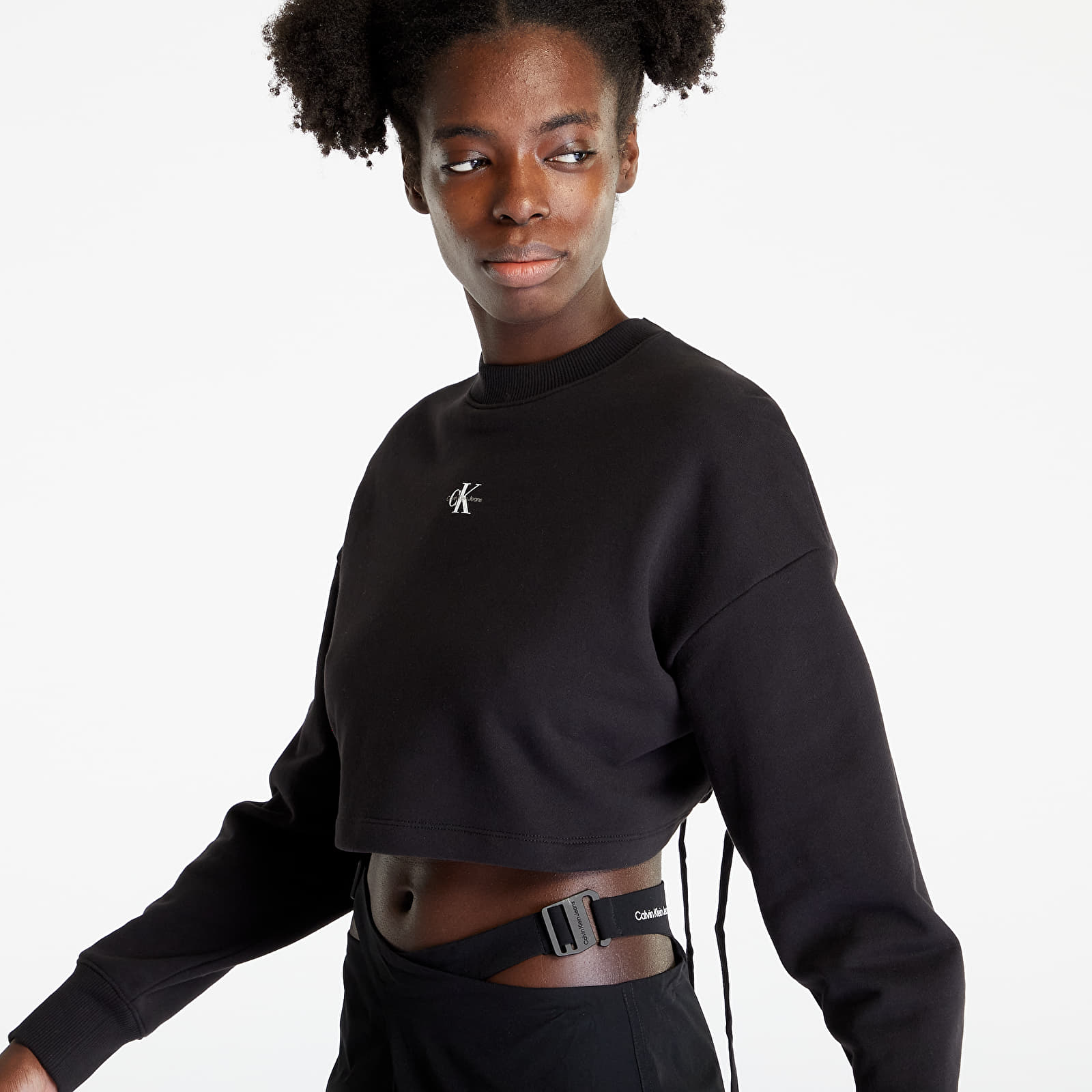 Mikiny CALVIN KLEIN JEANS Open Back Crew Neck Black (J20J220705 BEH ...