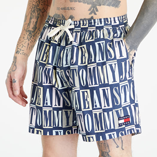 Shorts TOMMY JEANS Aop Beach Shorts Blue Queens