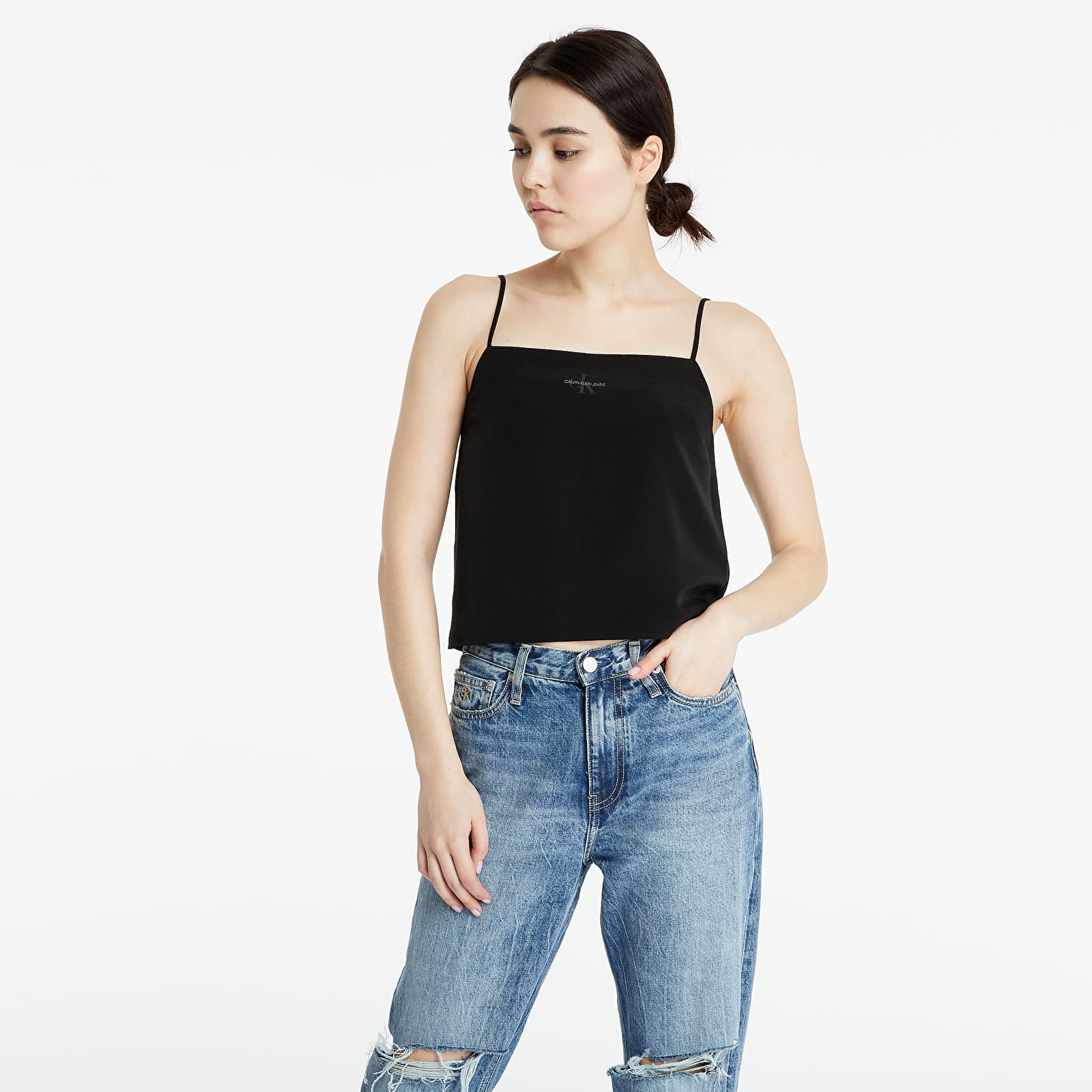 Topy CALVIN KLEIN JEANS Calvin Klein Jeans Top Ck Black (J20J215597 BEH ...