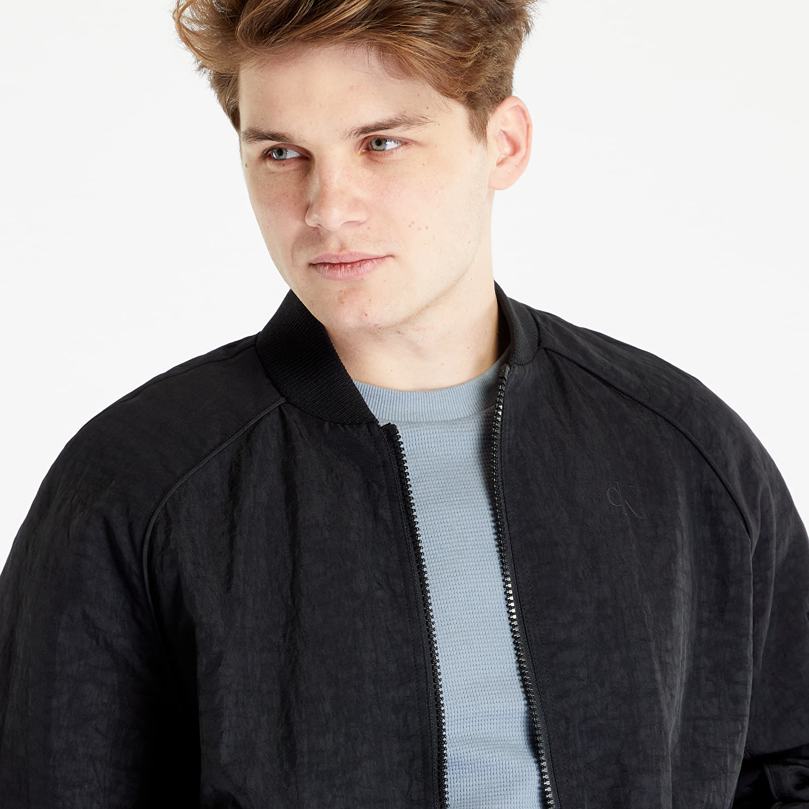 Bundy CALVIN KLEIN JEANS Exposed Zip Oversized Woven Jacket Black ...