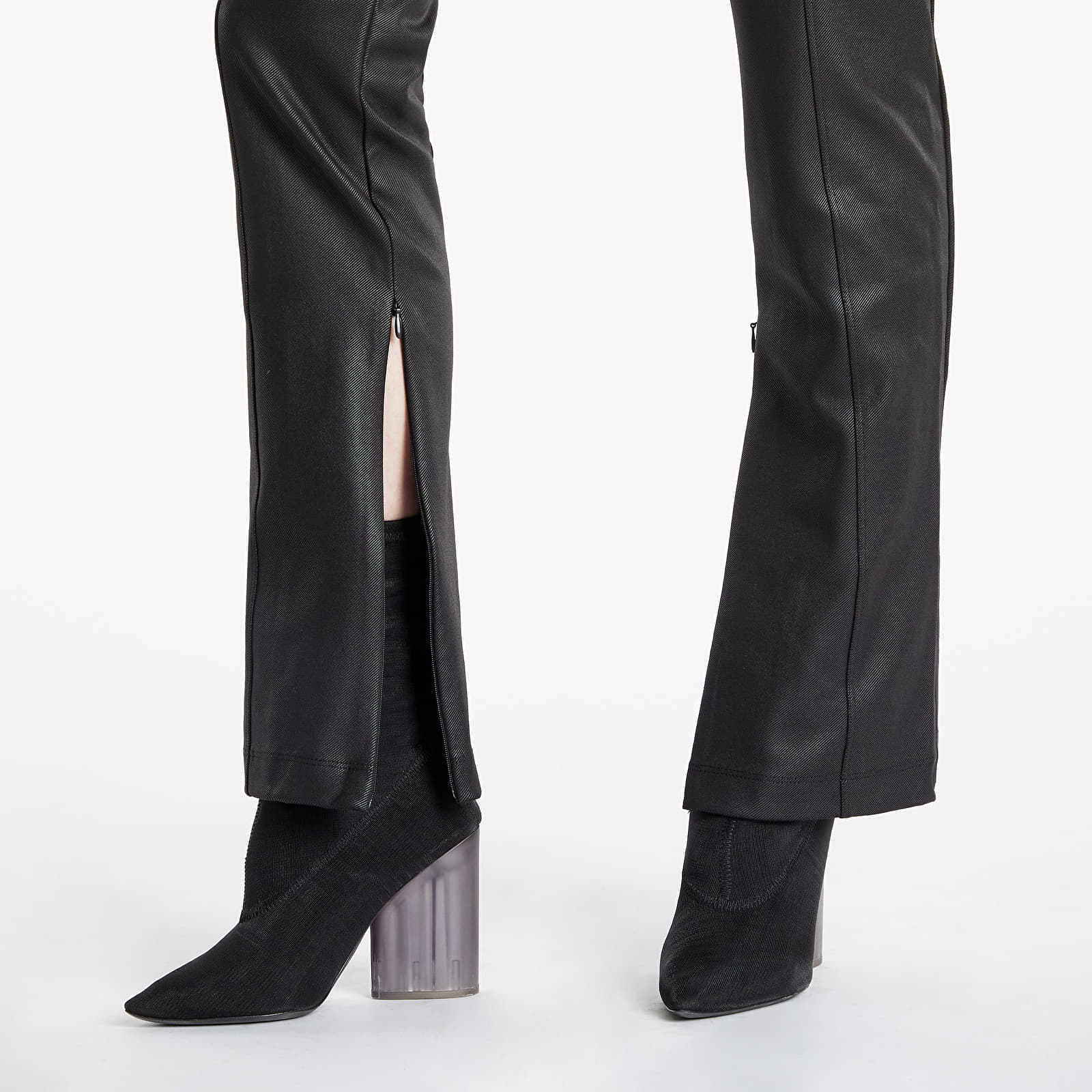 Kalhoty CALVIN KLEIN JEANS Coated Milano Split Pant Ck Black | Queens 💚