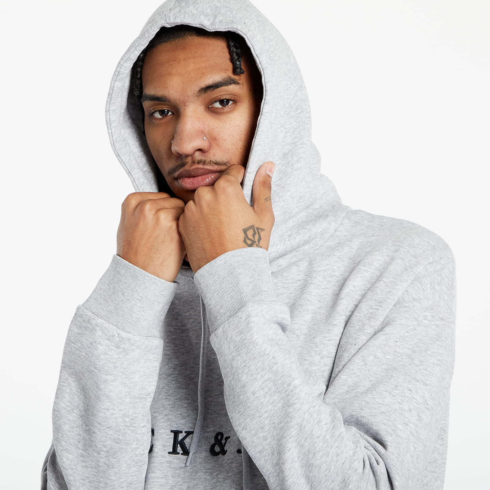 Mikiny Jack & Jones JJstate Sweat Hood Melange Grey | Queens 💚