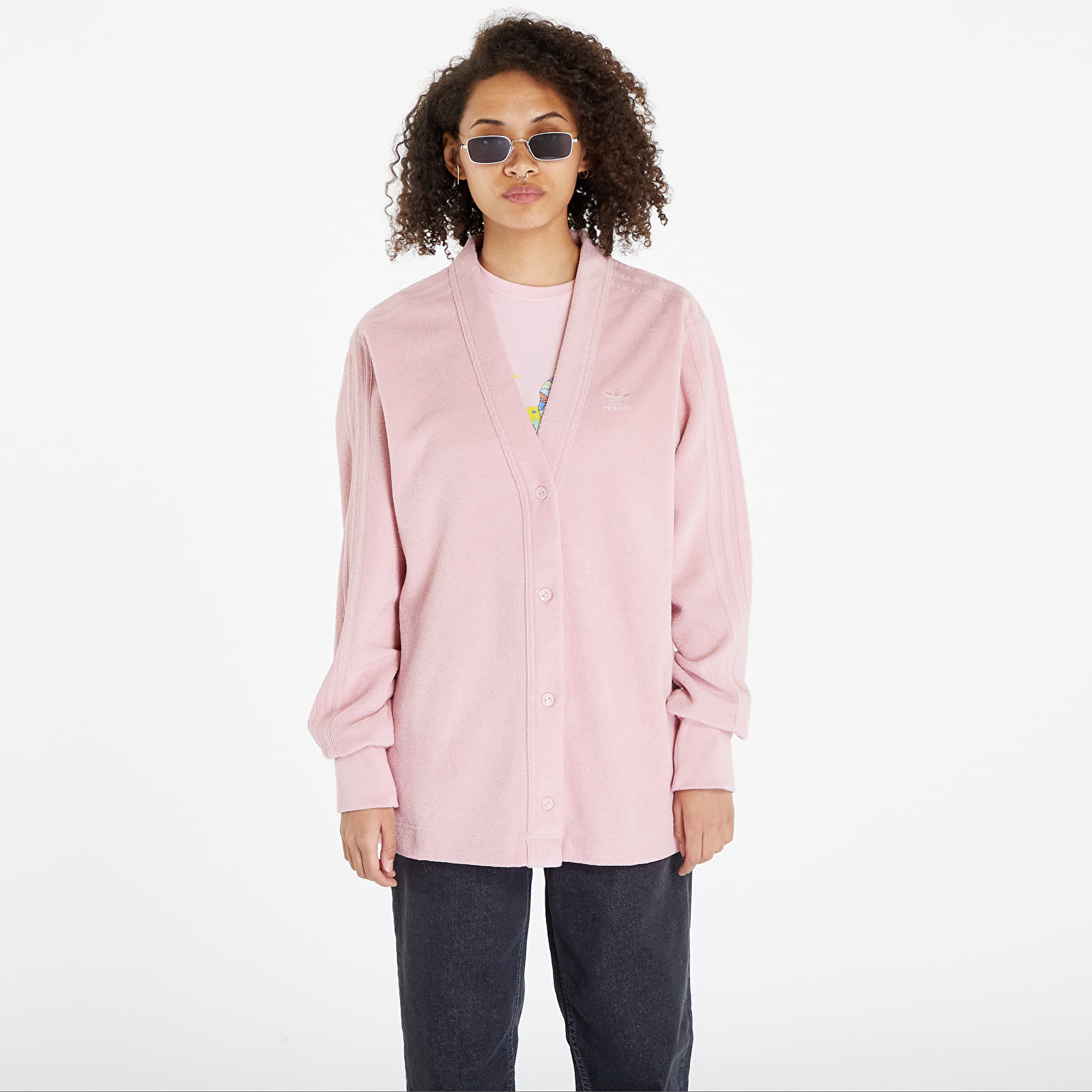 Svetry adidas Originals Soft Loose Cardigan Sweater Wonder Mauve | Queens 💚