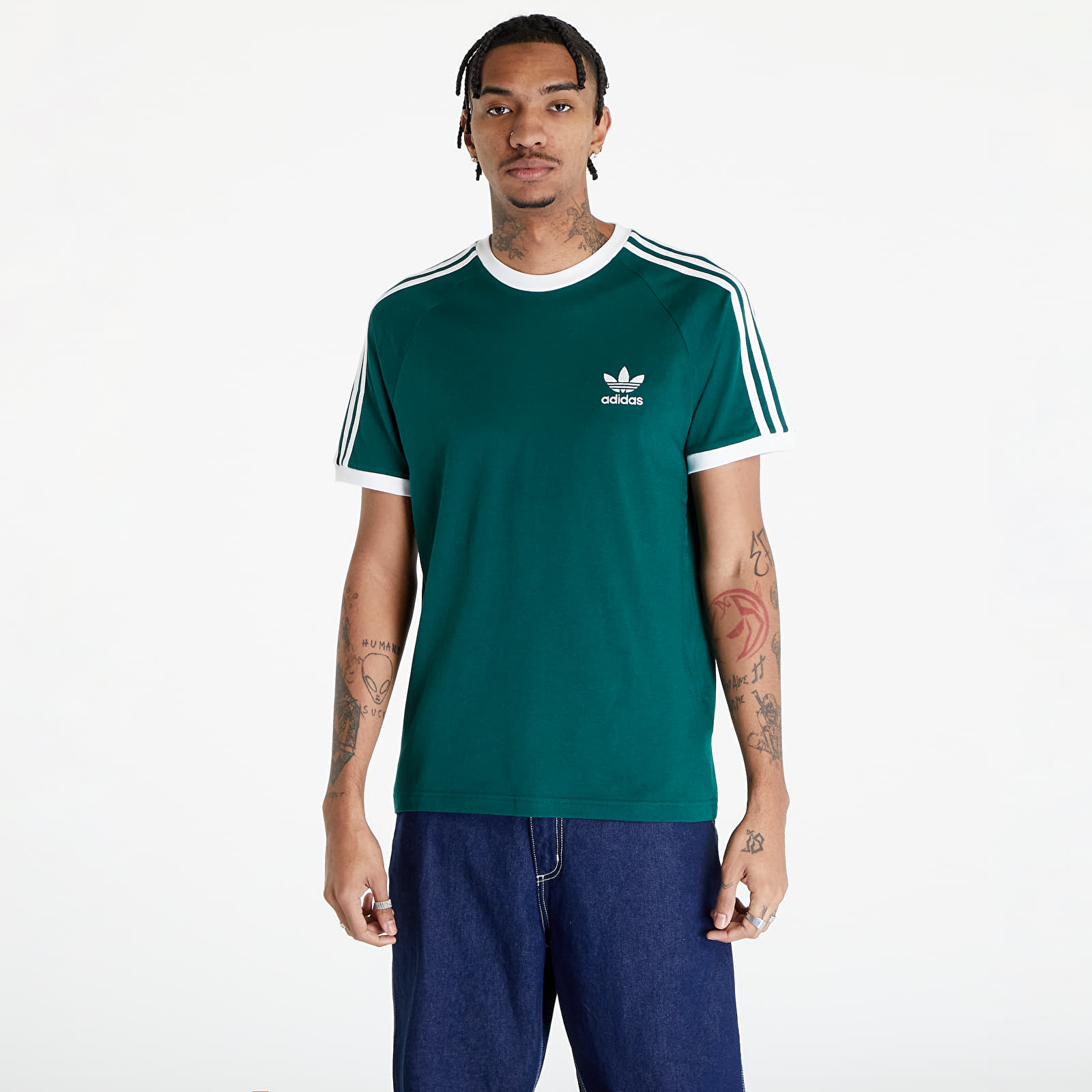 adidas Adicolor Classics 3-Stripes Short Sleeve Tee Collegiate Green ...
