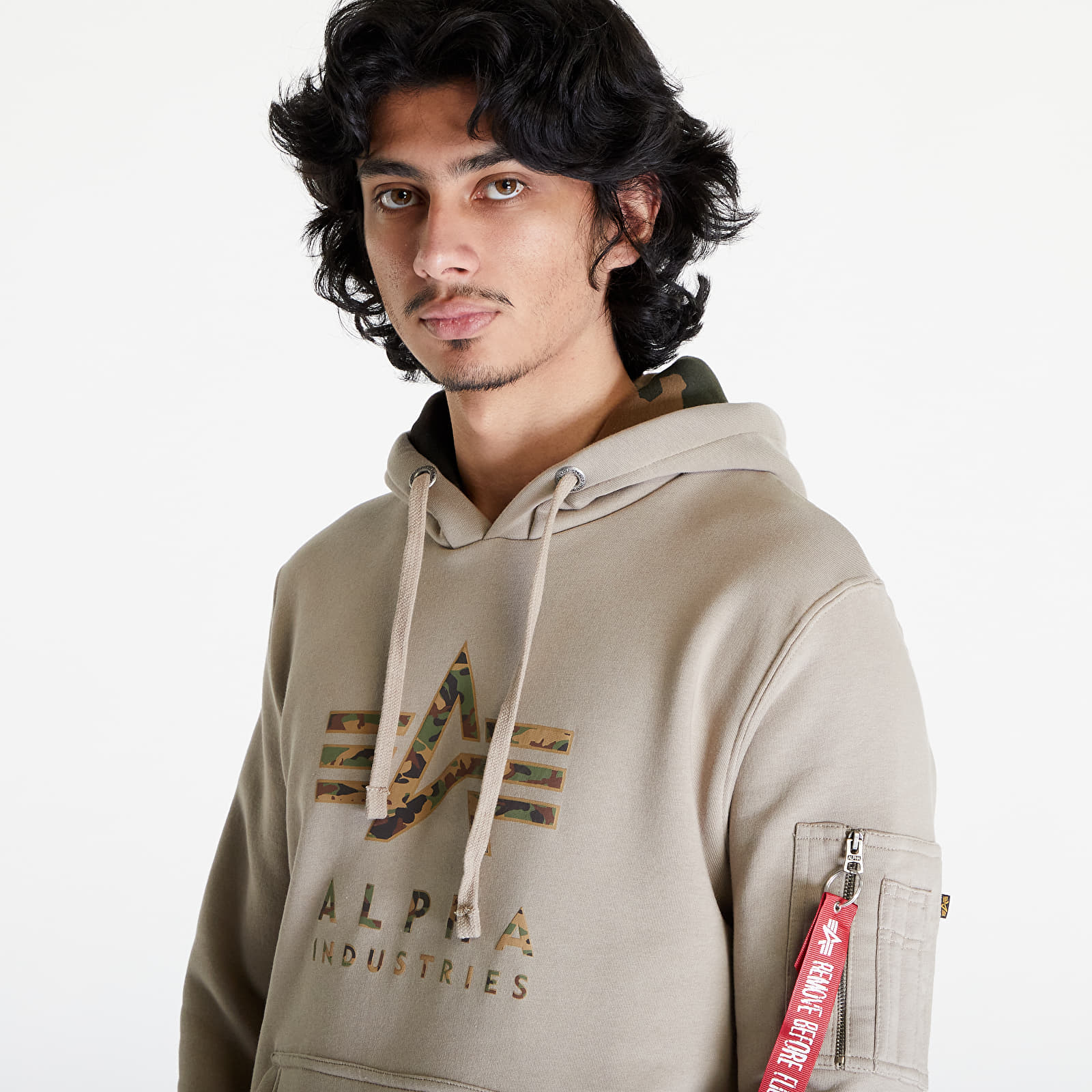 Mikiny Alpha Industries Camo TPU Hoody Vintage Sand | Queens 💚
