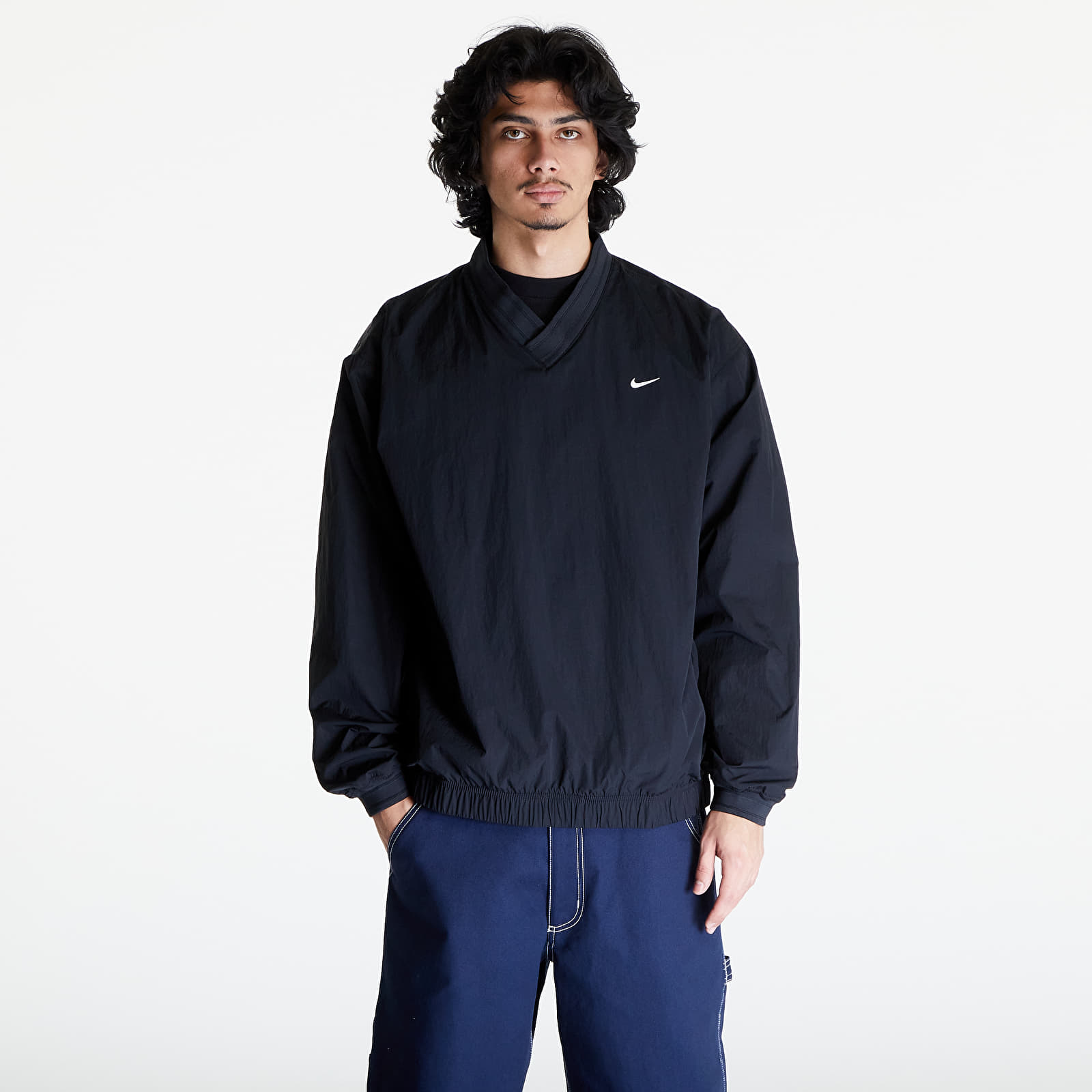 Bundy Nike Solo Swoosh Men's Wind Shirt Black/ White | Queens 💚