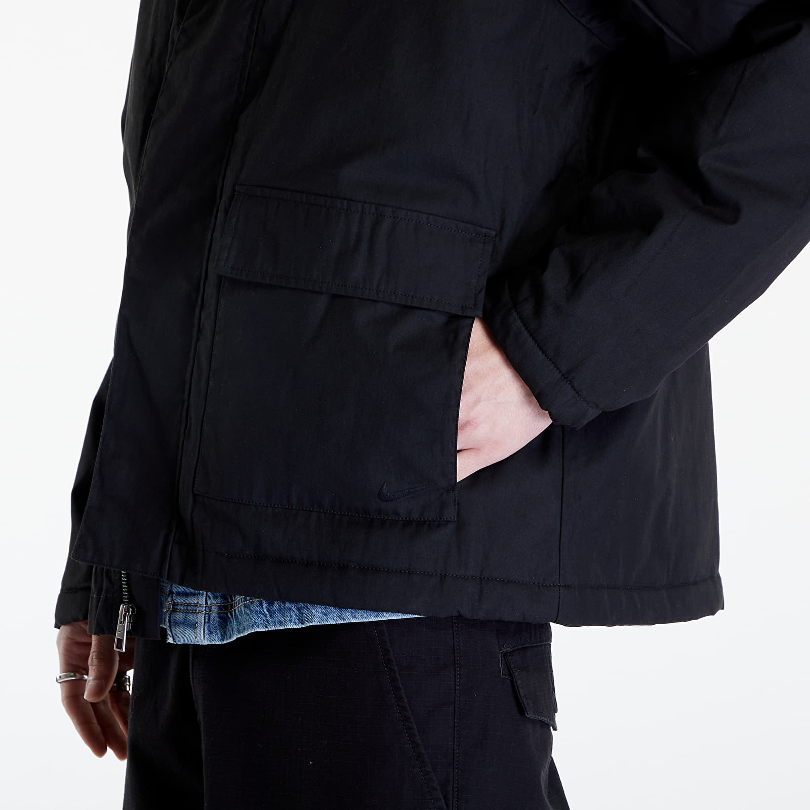 Bundy Nike Life Men's Waxed Canvas Work Jacket Black/ Black | Queens 💚