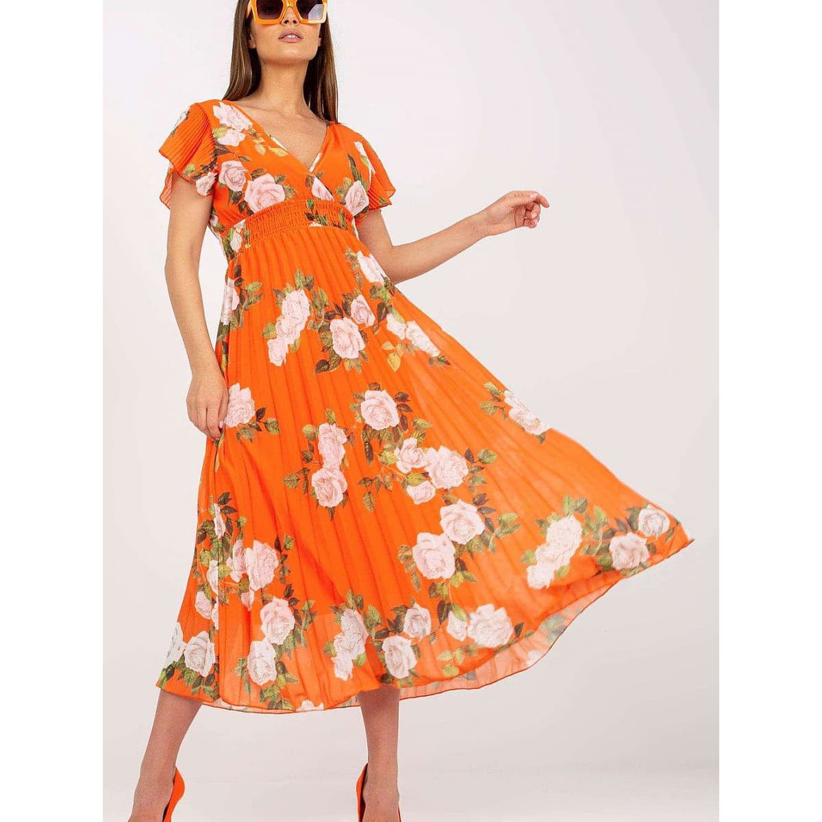 Jurken Italy Moda model 167483 Orange (167483ital) | Queens 💚