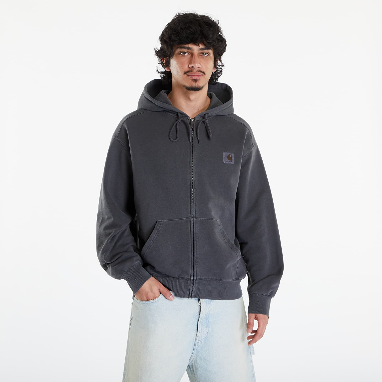 Carhartt WIP Hooded Nelson Jacket UNISEX Charcoal Garment Dyed | Queens