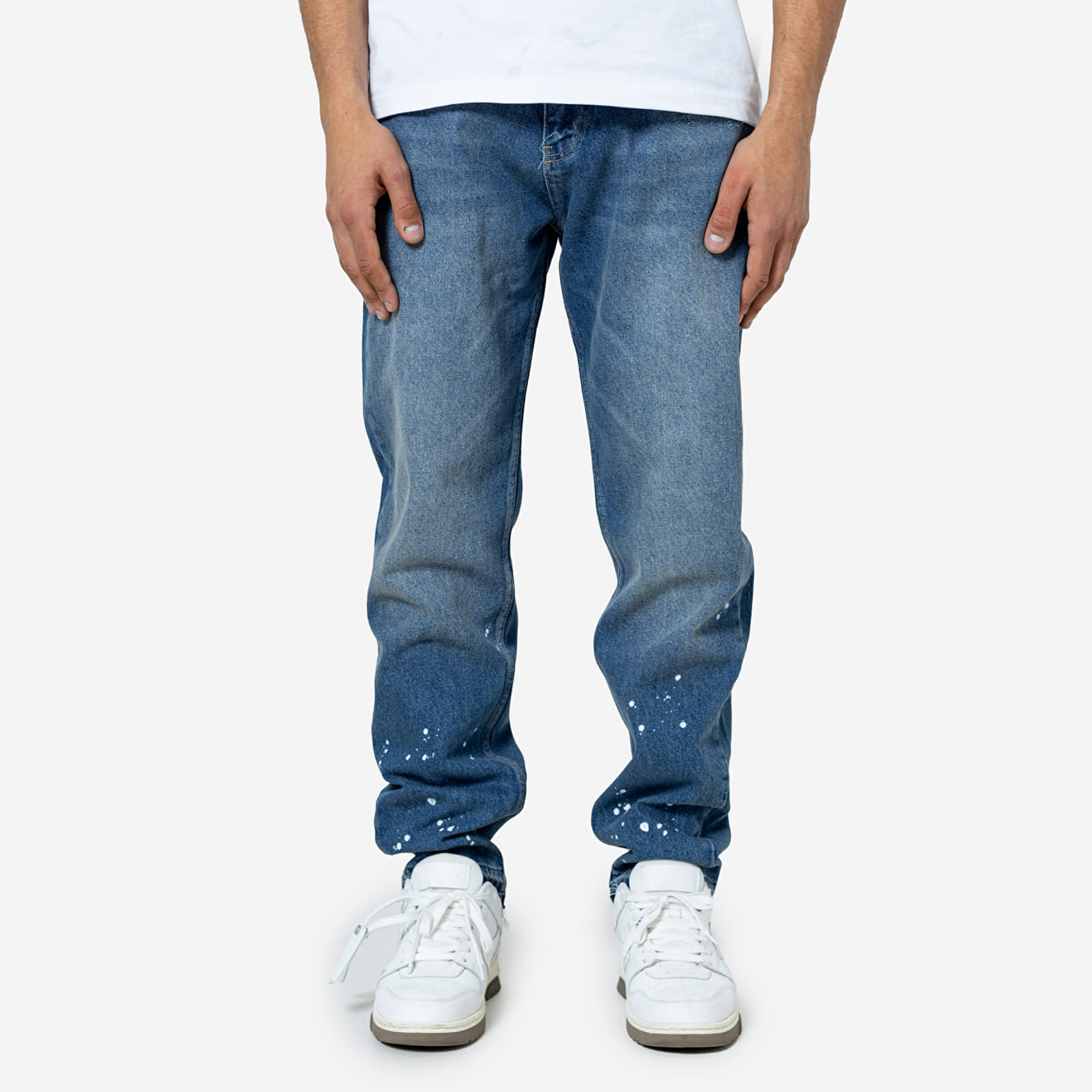 Don Lemme Straight Fit Jeans Splatter Washed Blue | Queens