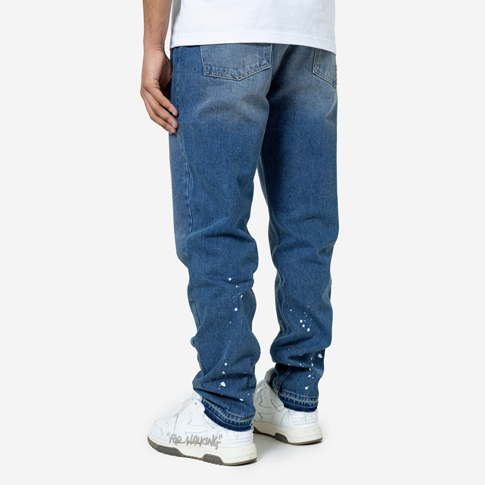 Don Lemme Straight Fit Jeans Splatter Washed Blue | Queens