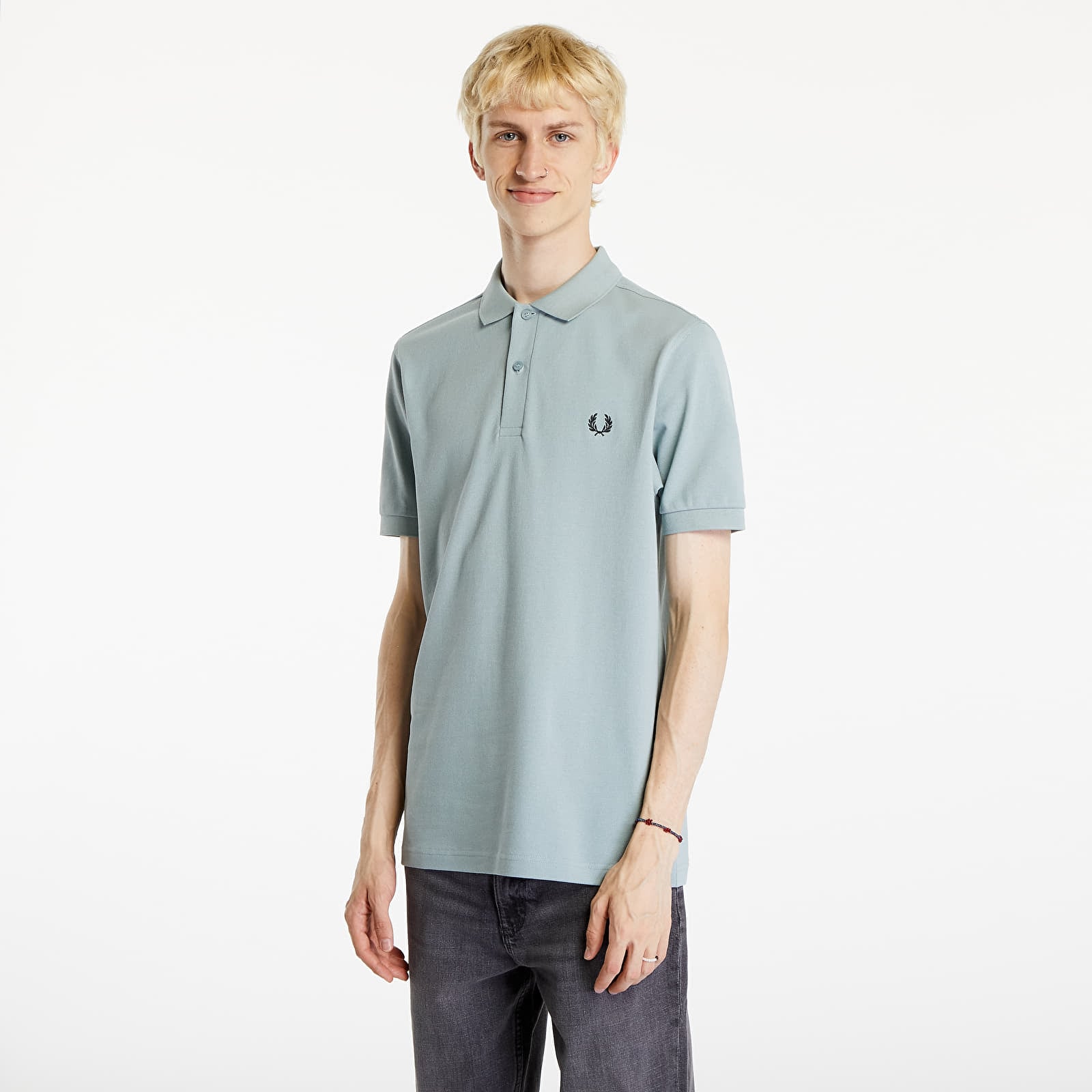 Koszulki FRED PERRY The Fred Perry Shirt Silver Blue/ Black | Queens 💚