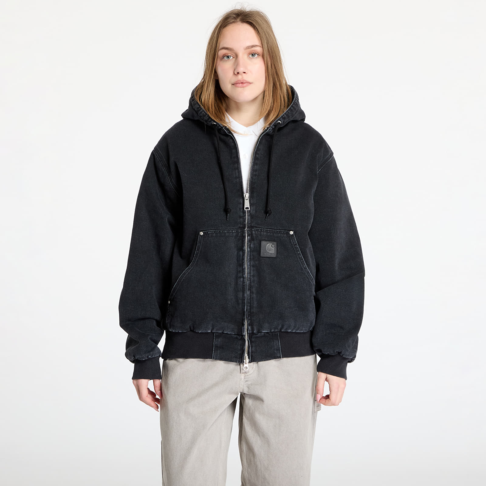 Kurtki Carhartt WIP OG Active Rivet Jacket UNISEX Black Stone Washed ...