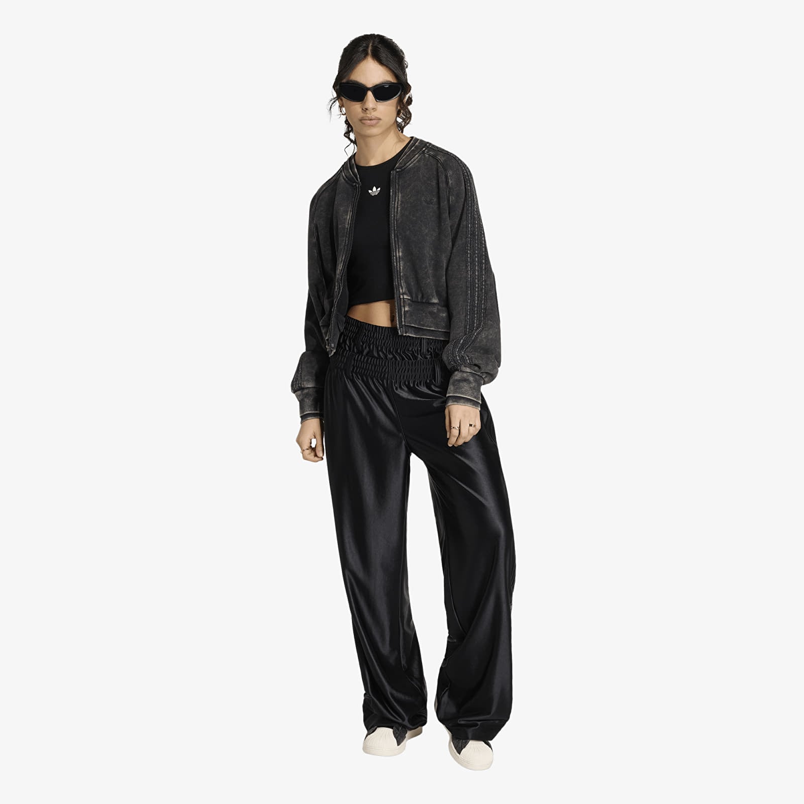 adidas SST Double Layered Cropped Track Top Black | Queens